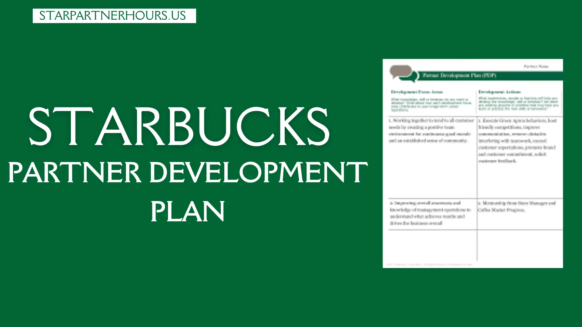 Starbucks Partner Development Plan PDP